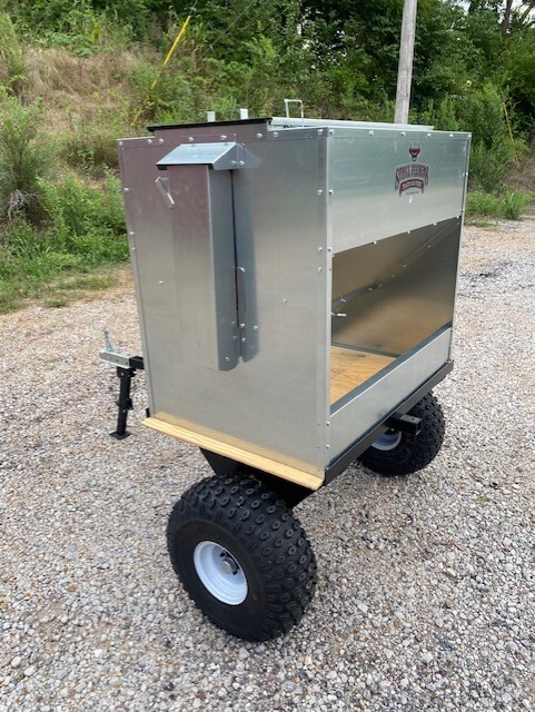 (600-3*) 600 LB Auger Fed Grain/Cube Feeder w/Chain Drive and Trailer ...